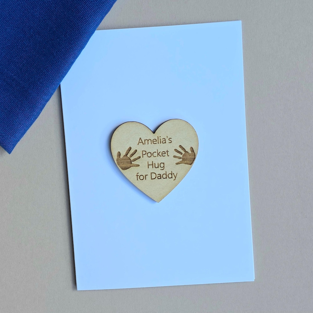 Personalised 'pocket Hug for Daddy' Token and Card - Father's Day Cards ...