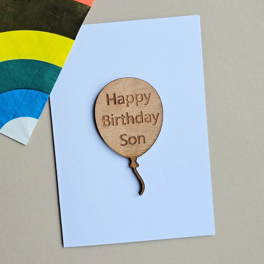 Happy Birthday Son Balloon Token and Card - Handmade Cards, Keepsake ...