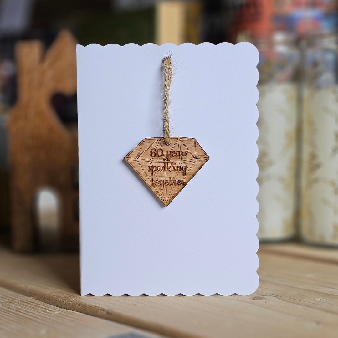 60 Years 60th Anniversary Decoration and Card - Handmade Cards ...