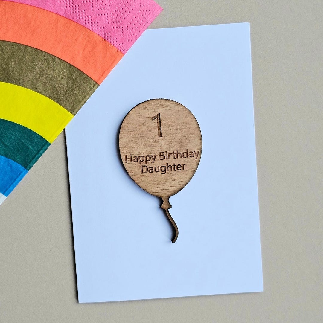 1 Happy Birthday Daughter Balloon Token and Card - Handmade Cards ...