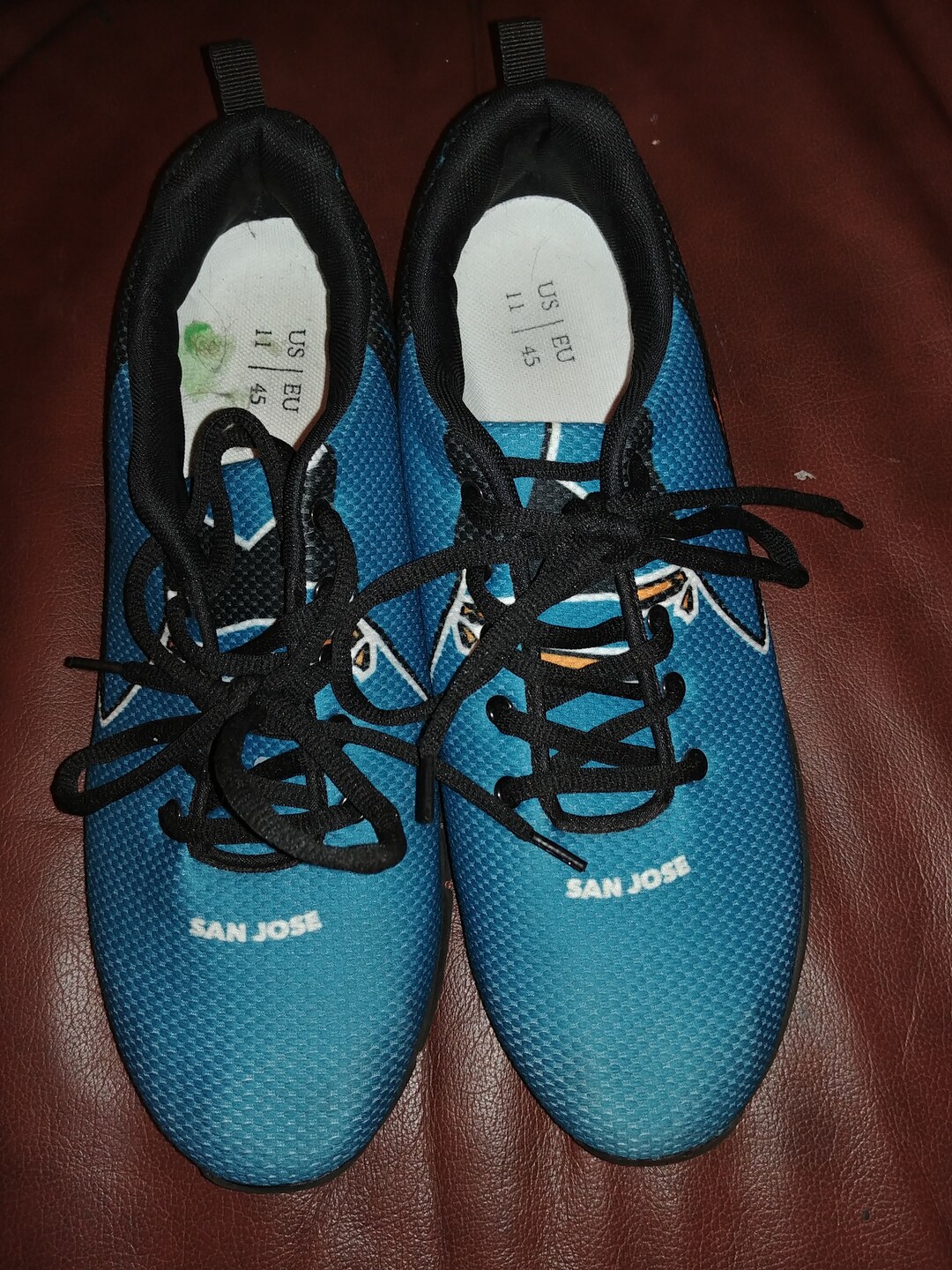 San Jose Sharks Shoes, Sneakers Black Sole Unisex Fan Unofficial Mens ...