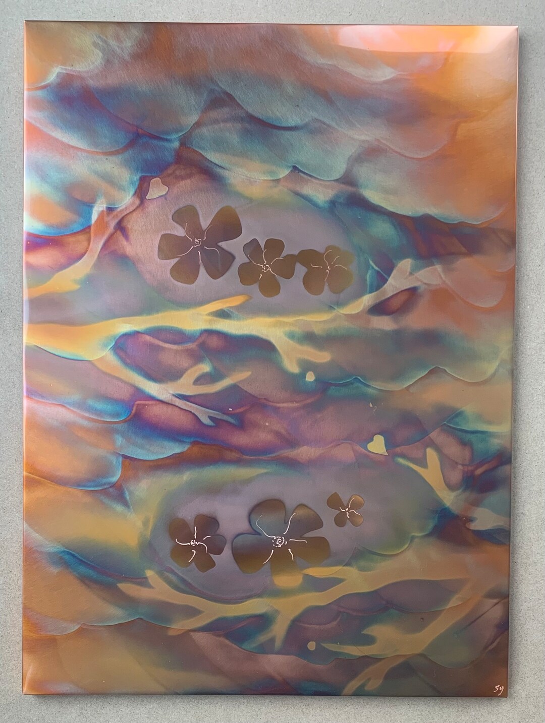 Cherry Blossoms, 11 X 15, Copper Fire Painting - Etsy