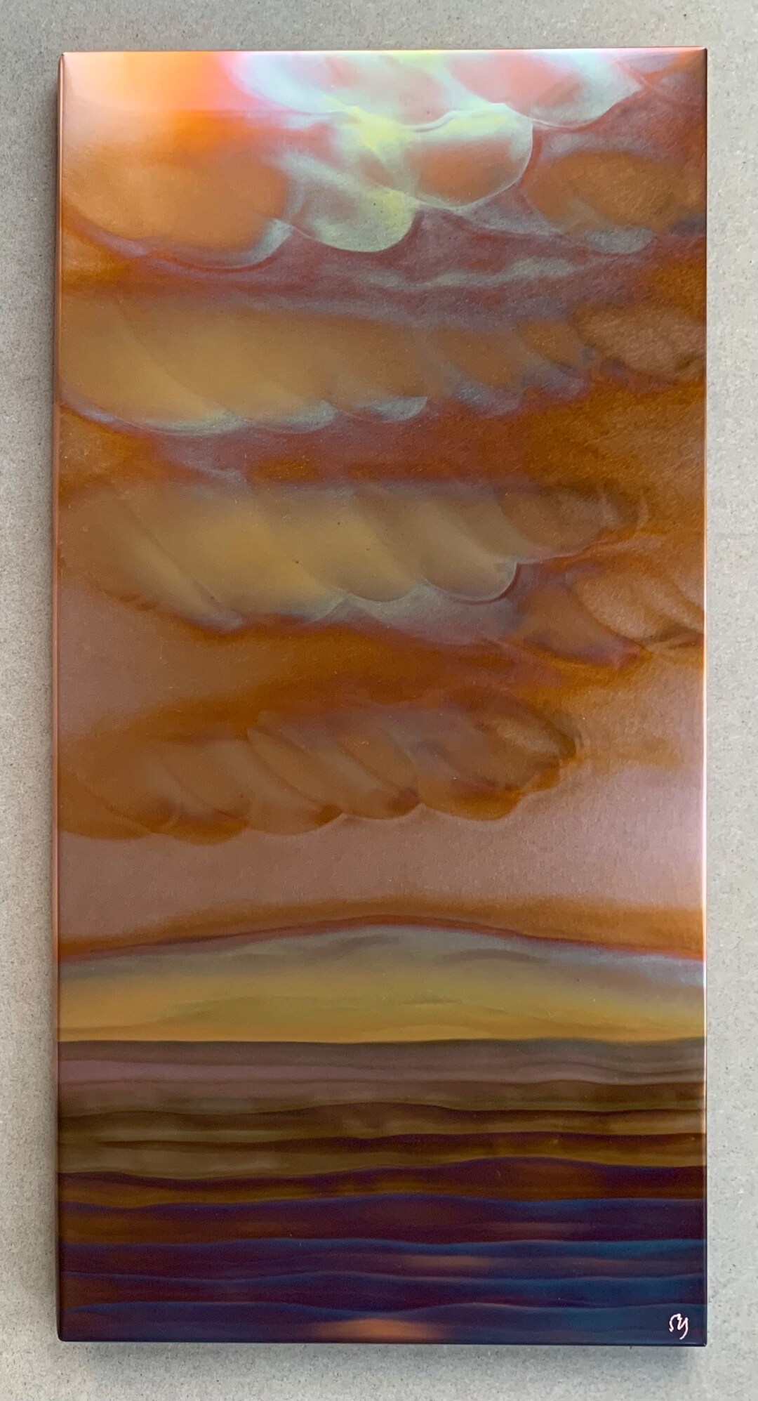 Landscape, 7.5 X 15”, Copper Fire Painting - Etsy