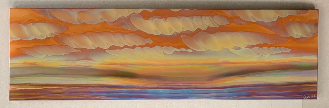 Landscape, 10 X 34, Copper Fire Painting - Etsy