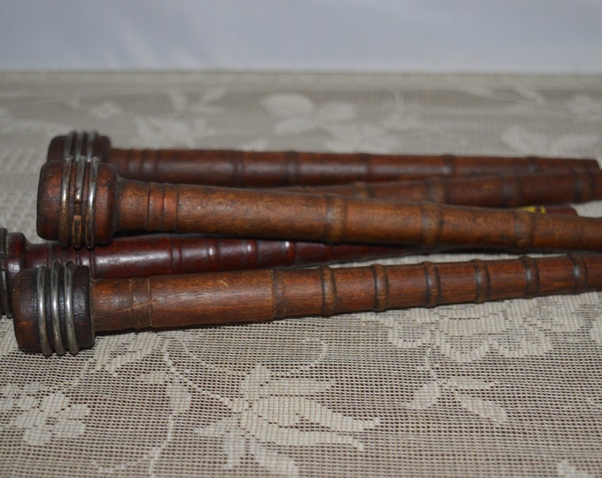 Wooden Spinning Wheel Spindles / Set of Five / 1900s / - Etsy