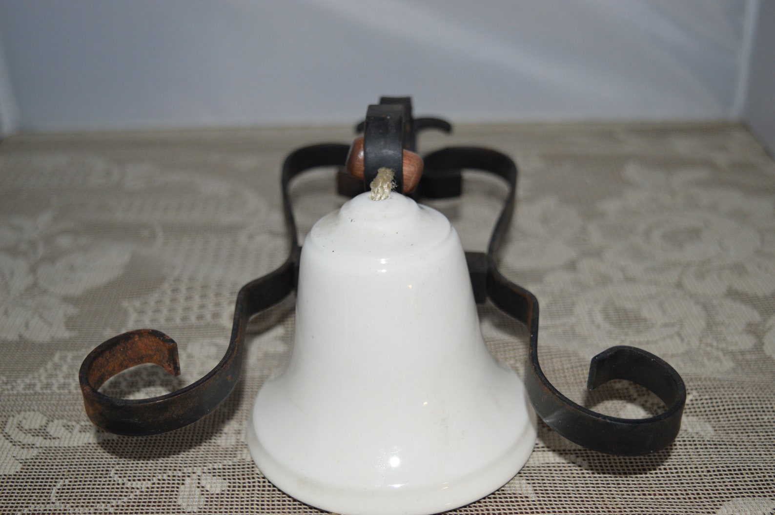 Cast Iron Outdoor Bell / Black / Iron Frame / White Iron Bell | Etsy