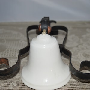 Cast Iron Outdoor Bell / Black / Iron Frame / White Iron Bell - Etsy