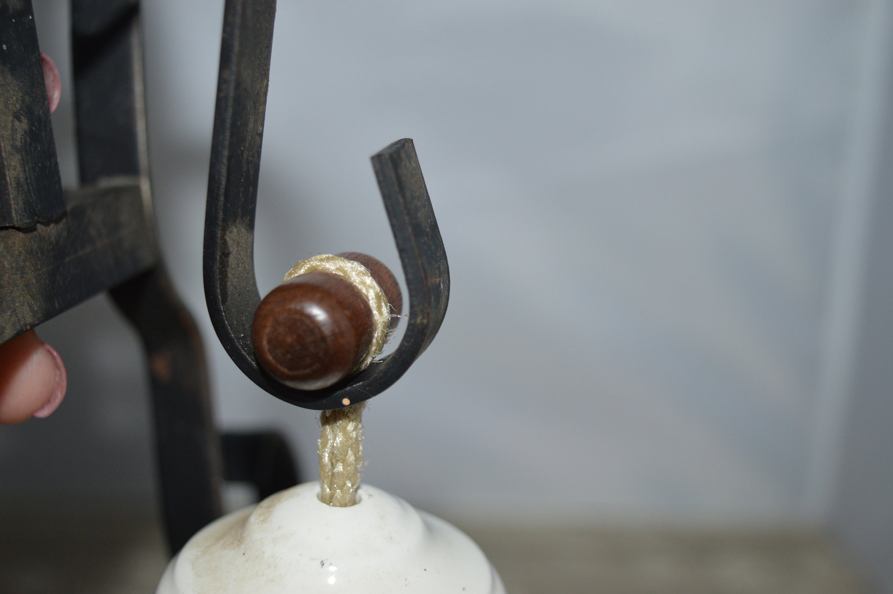 Cast Iron Outdoor Bell / Black / Iron Frame / White Iron Bell | Etsy