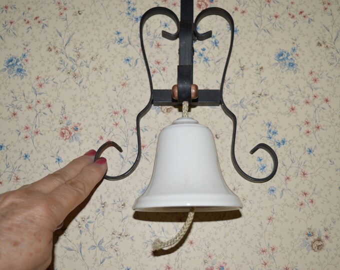 Cast Iron Outdoor Bell / Black / Iron Frame / White Iron Bell / Cast ...