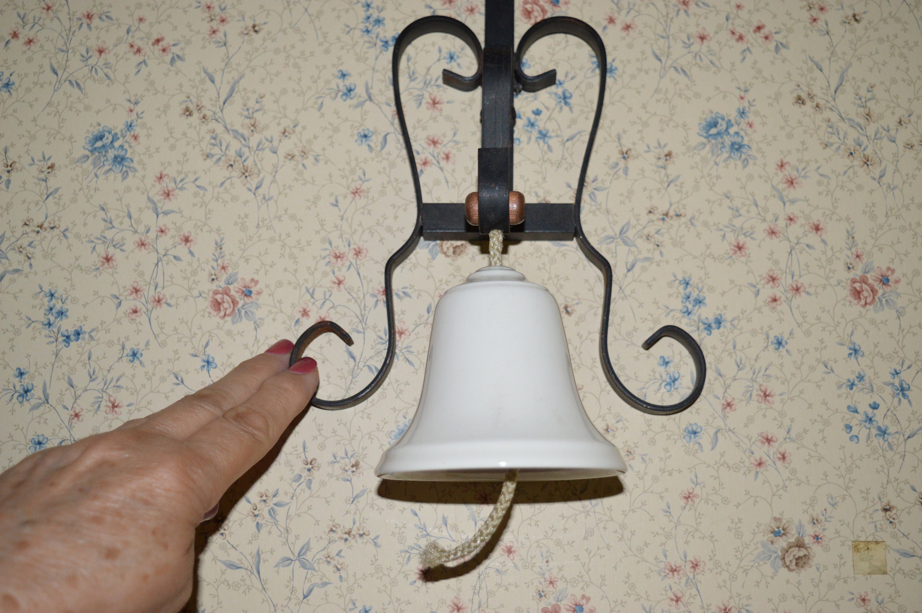 Cast Iron Outdoor Bell / Black / Iron Frame / White Iron Bell | Etsy