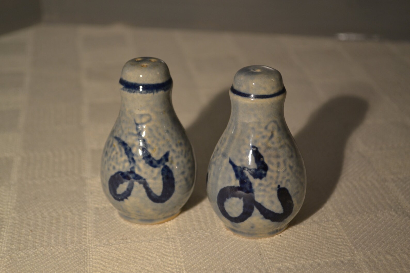 Pottery Salt and Pepper / Shakers / Pottery / Blue Pottery / Salt ...