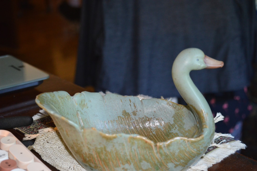 Pottery Duck Figurine / Duck / Pottery / Figurine / Home Decor ...