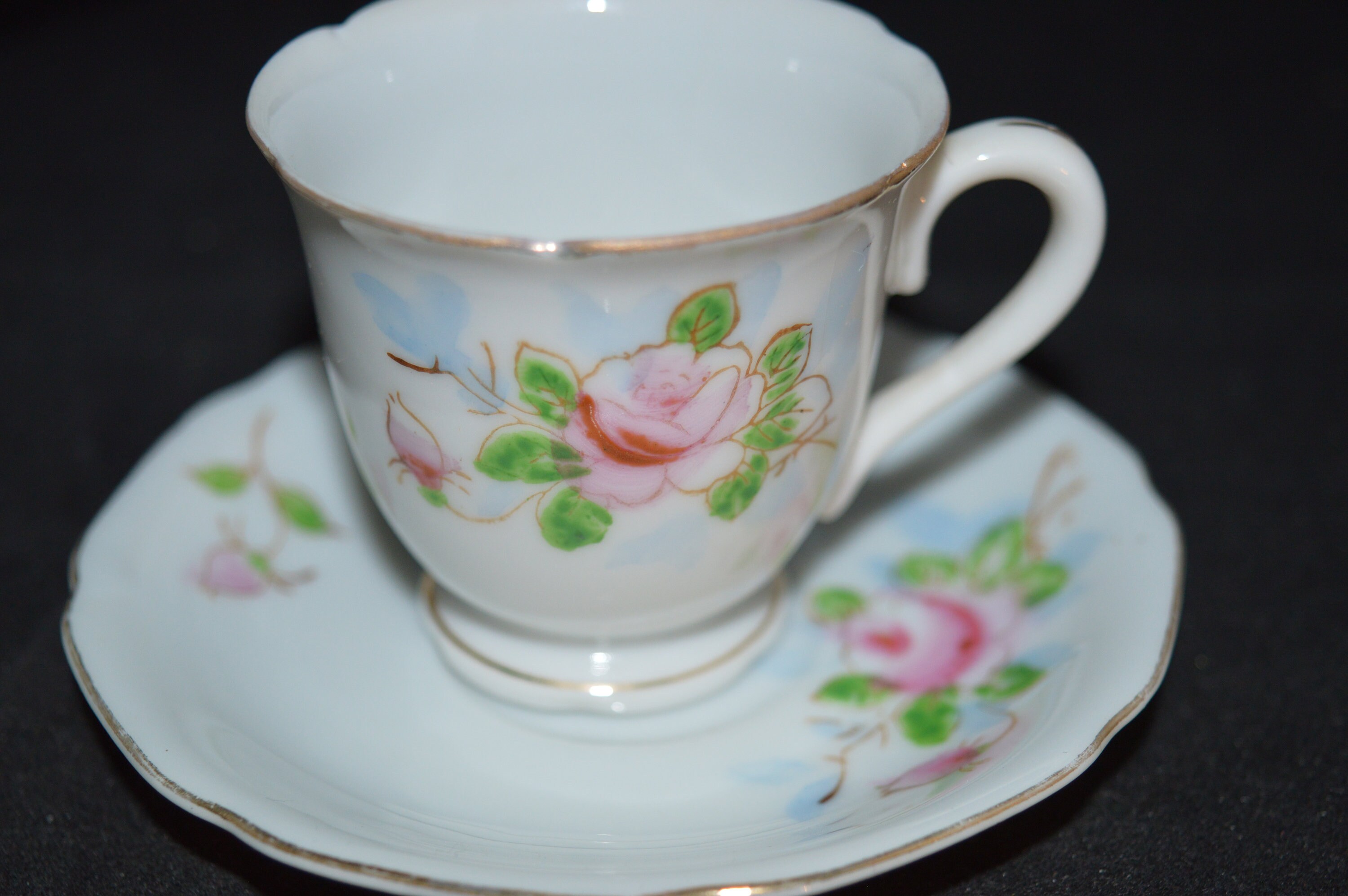 Mini Tea Cup / Pink Floral / Japan / Saucer 4 Diameter / - Etsy UK