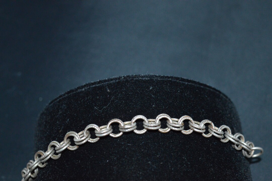 Chain Link Bracelet / Silver / Snap Lock Closure / Add Charms / 7" Long ...