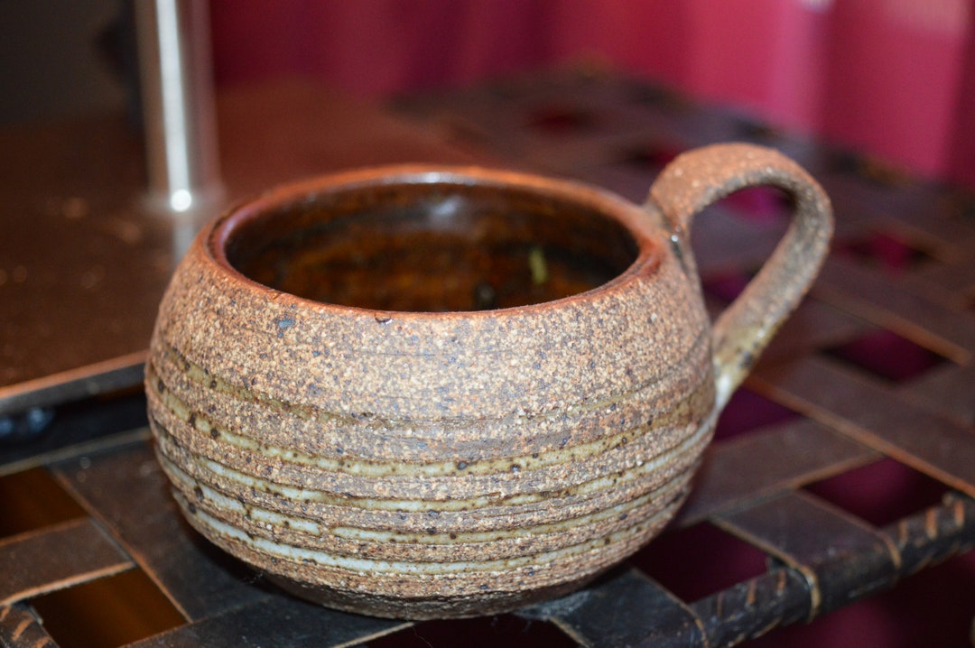 Pottery Tea Cup / Brown / Pottery / Tea Cup / Teacup / 3" Diameter / 2 ...