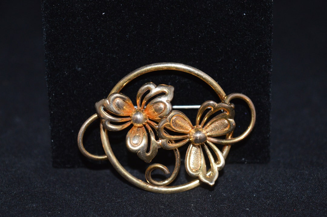 Forstner Circle Brooch / Flowers / 1950's / 12K Gold Filled / Forstner ...