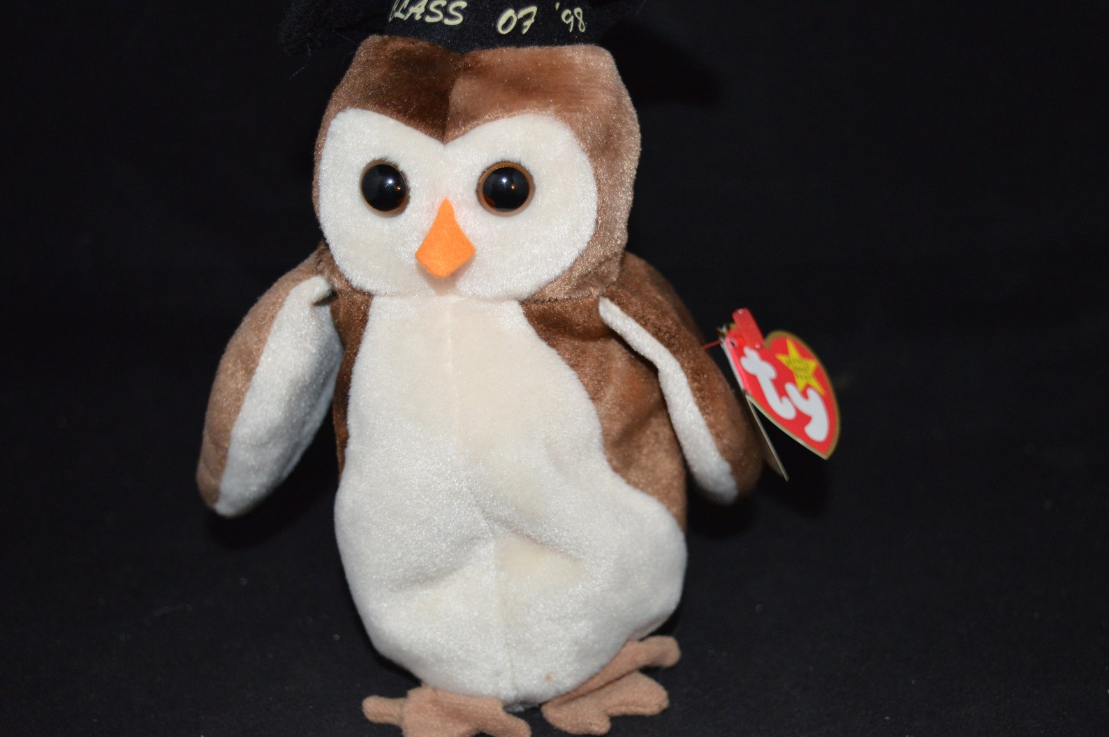 TY Beanie Baby / Owl / Wise / White / Brown / Graduation Cap / - Etsy
