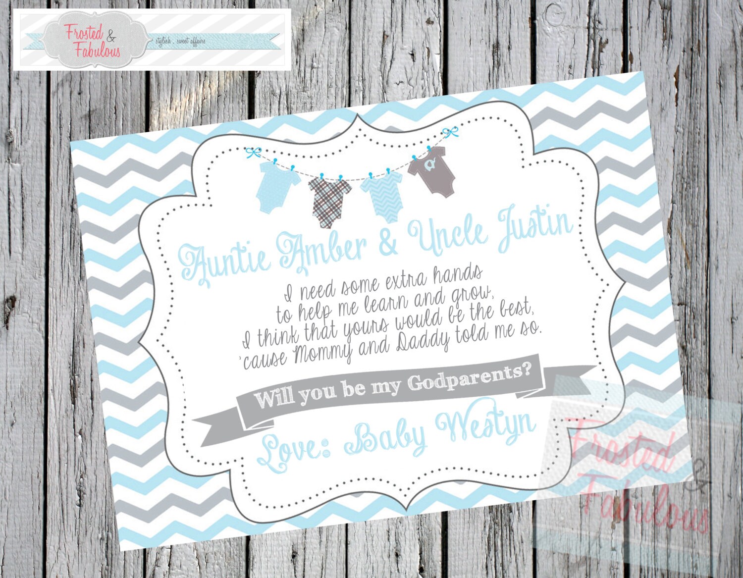Baby Boy Godparent Card Will You Be My Godparent Baptism - Etsy
