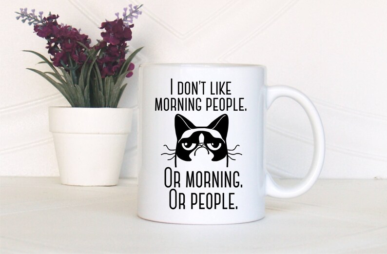 I Don't Like Morning People Grumpy Cat Morning People - Etsy