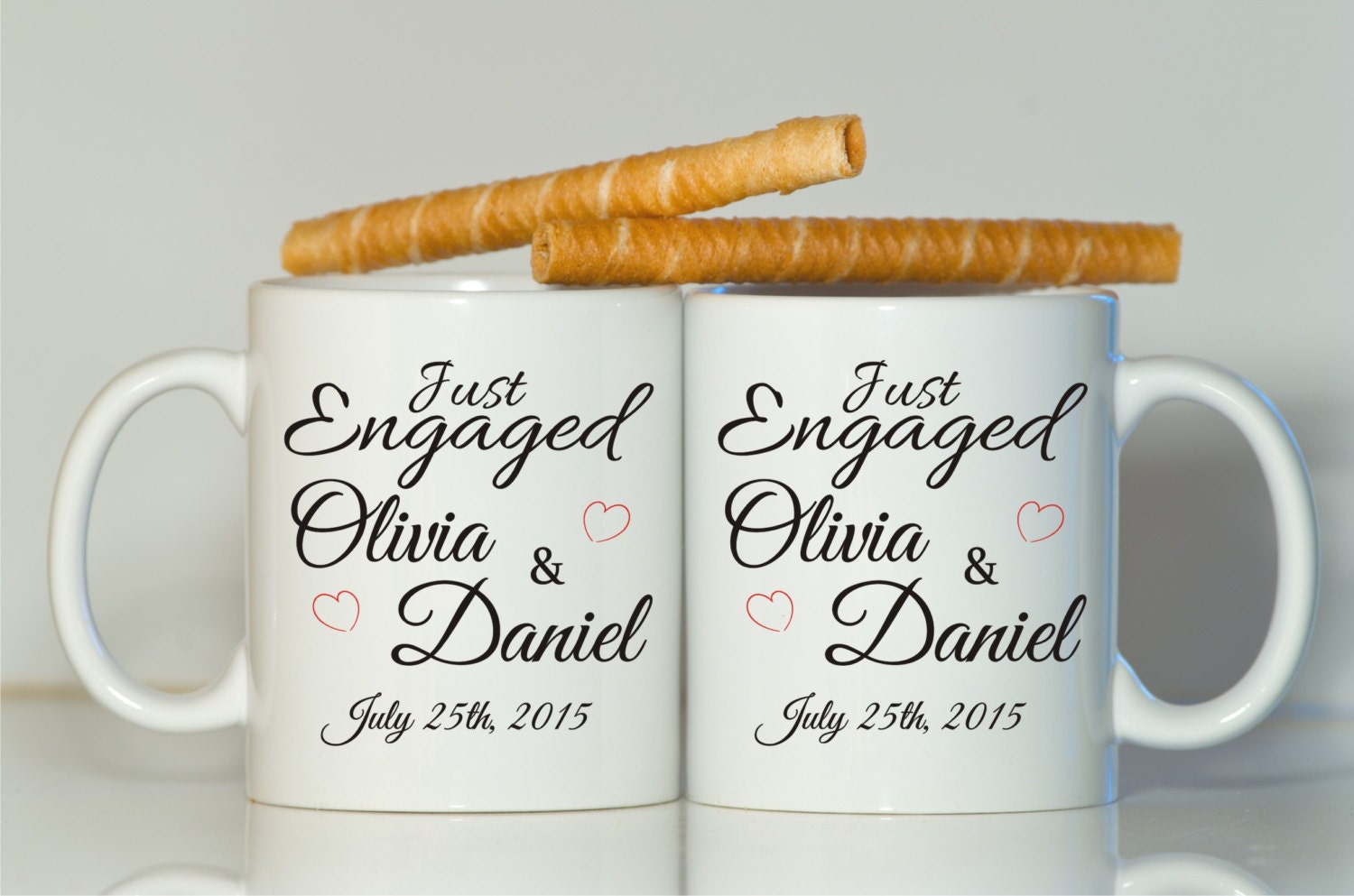 Engagement mugs Just engaged gift Engagement gift Just | Etsy