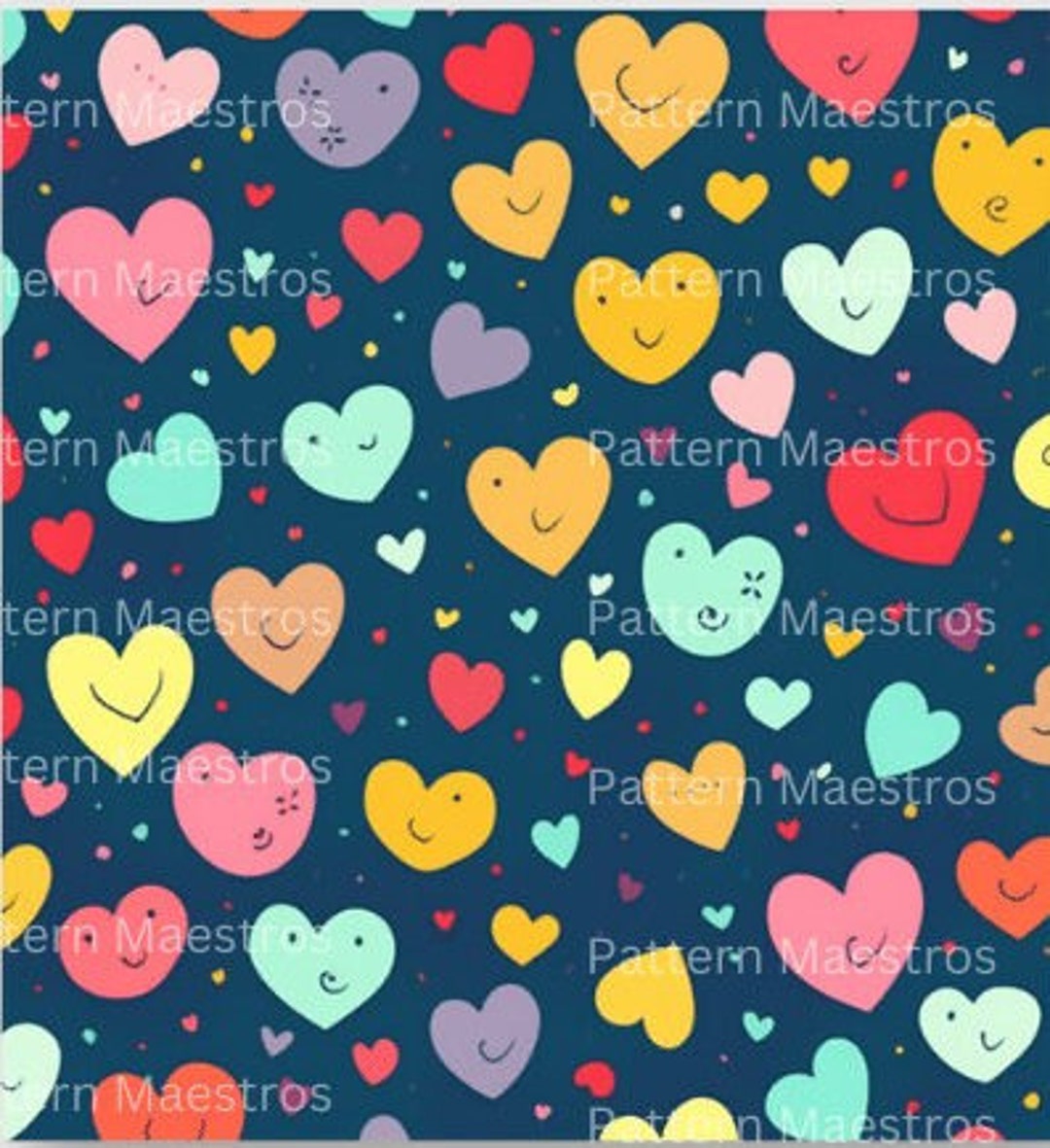 Kawaii Hearts Background 3 - Etsy
