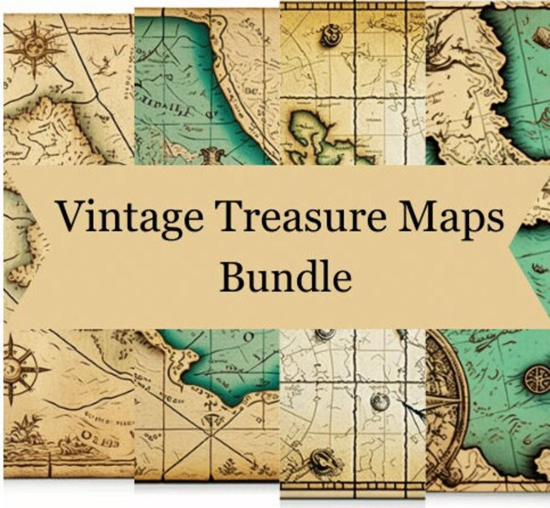 Vintage Treasure Maps Bundle - Etsy