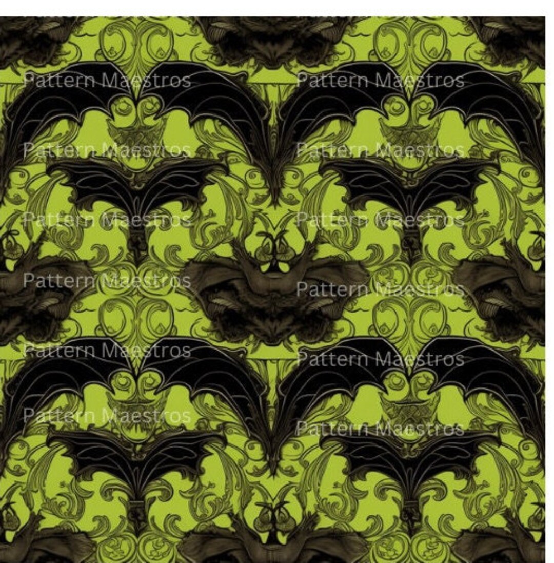 Lime Gothic Bats 2 - Etsy