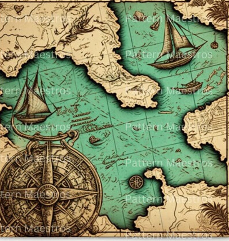 Vintage Treasure Maps Bundle - Etsy