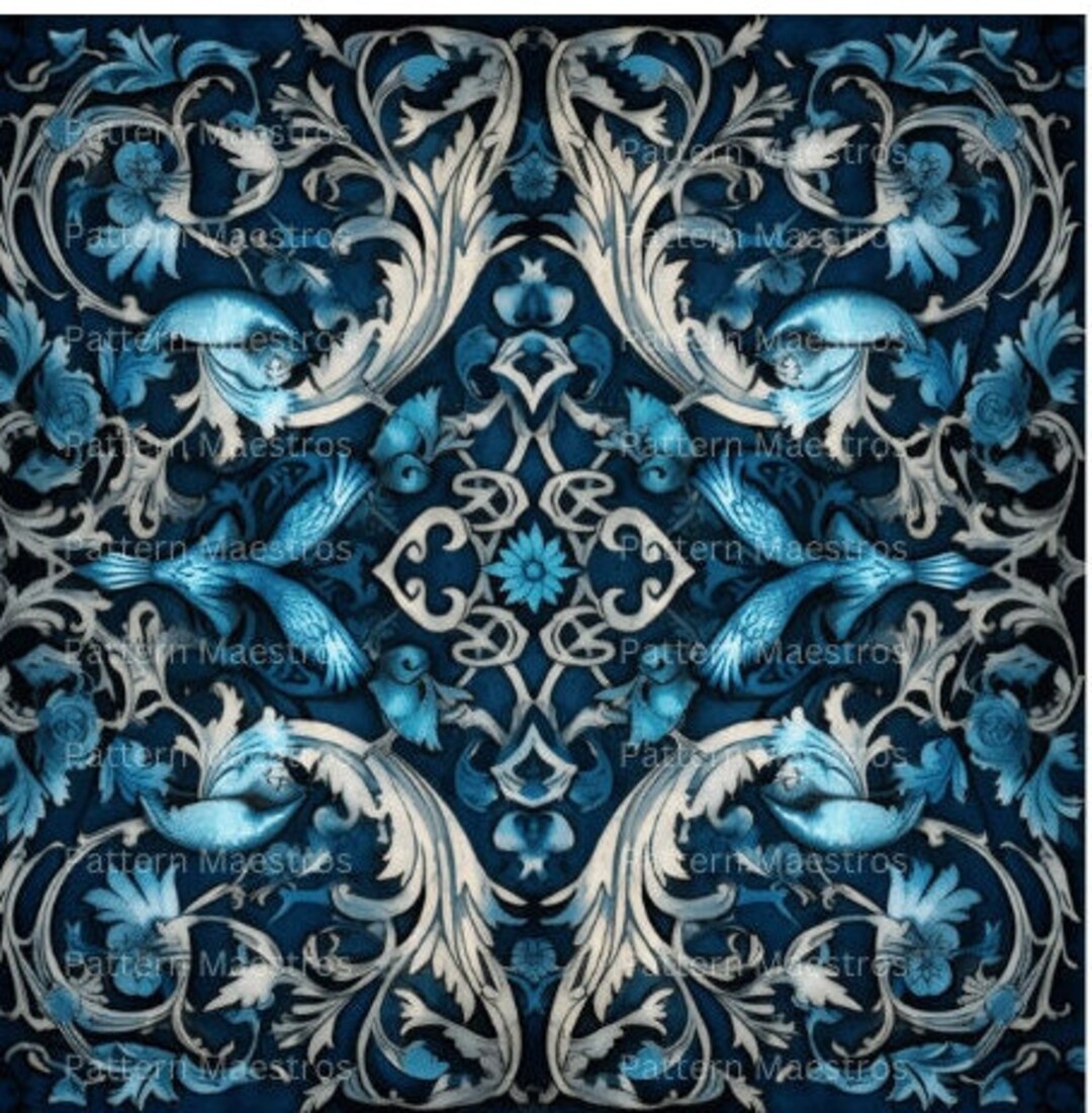 Blue Gothic Tile 1 - Etsy