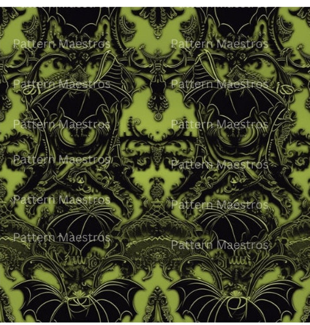 Lime Gothic Bats 3 - Etsy