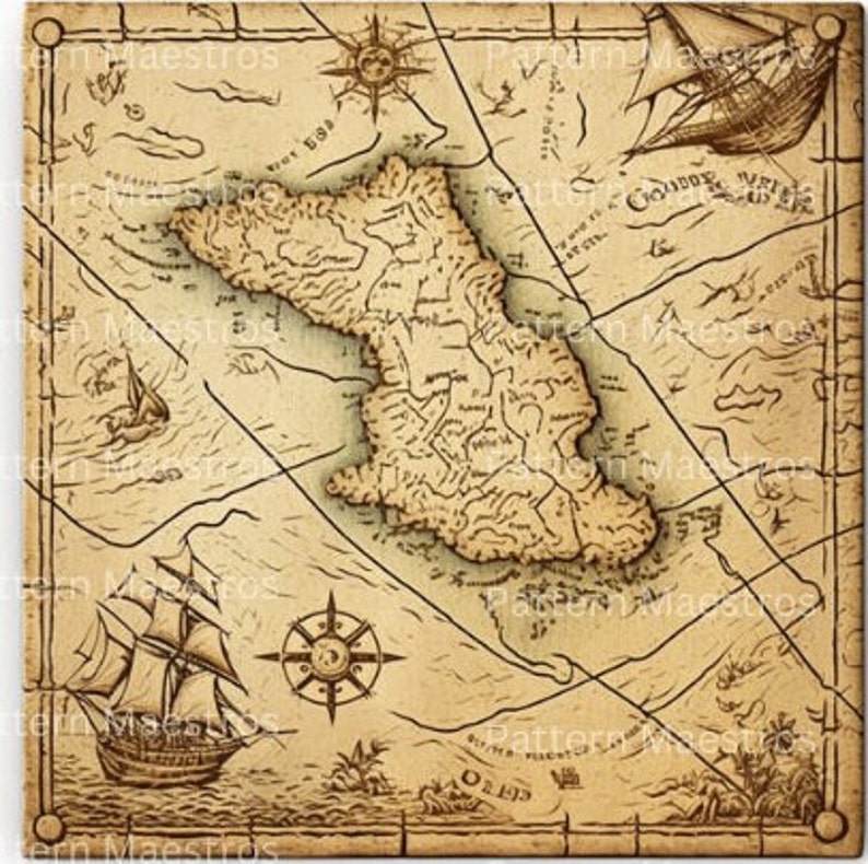 Vintage Treasure Maps Bundle - Etsy