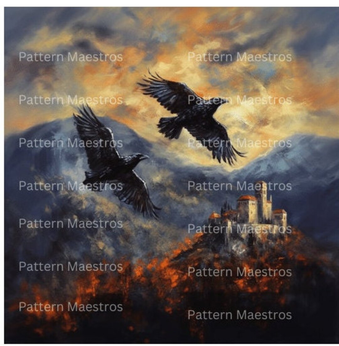 Ravens Oil Painting Style 2 - Etsy