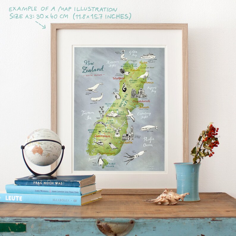 Custom Map Illustration Choose a Specific City Country - Etsy