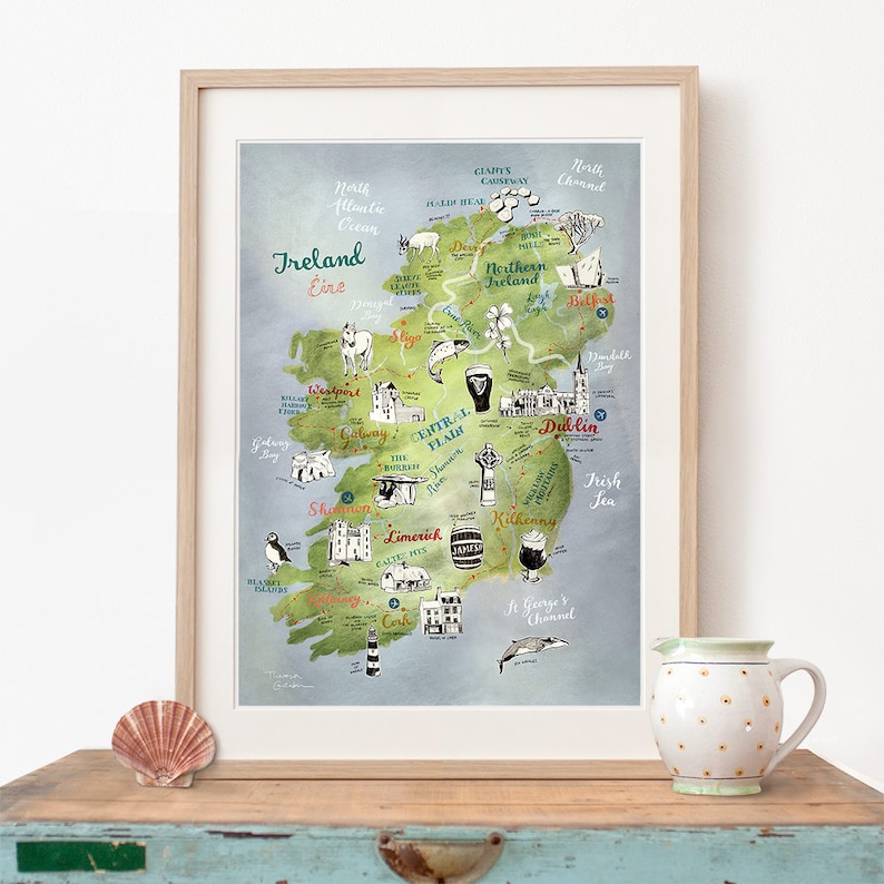 Large Print Ireland Map Ireland Poster Large Ireland Art - Etsy Canada