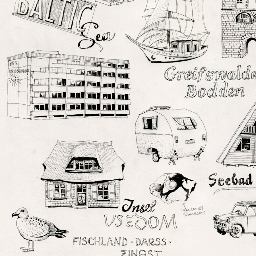 Memories of the Baltic Sea Drawing Fine Art Print Maritime - Etsy