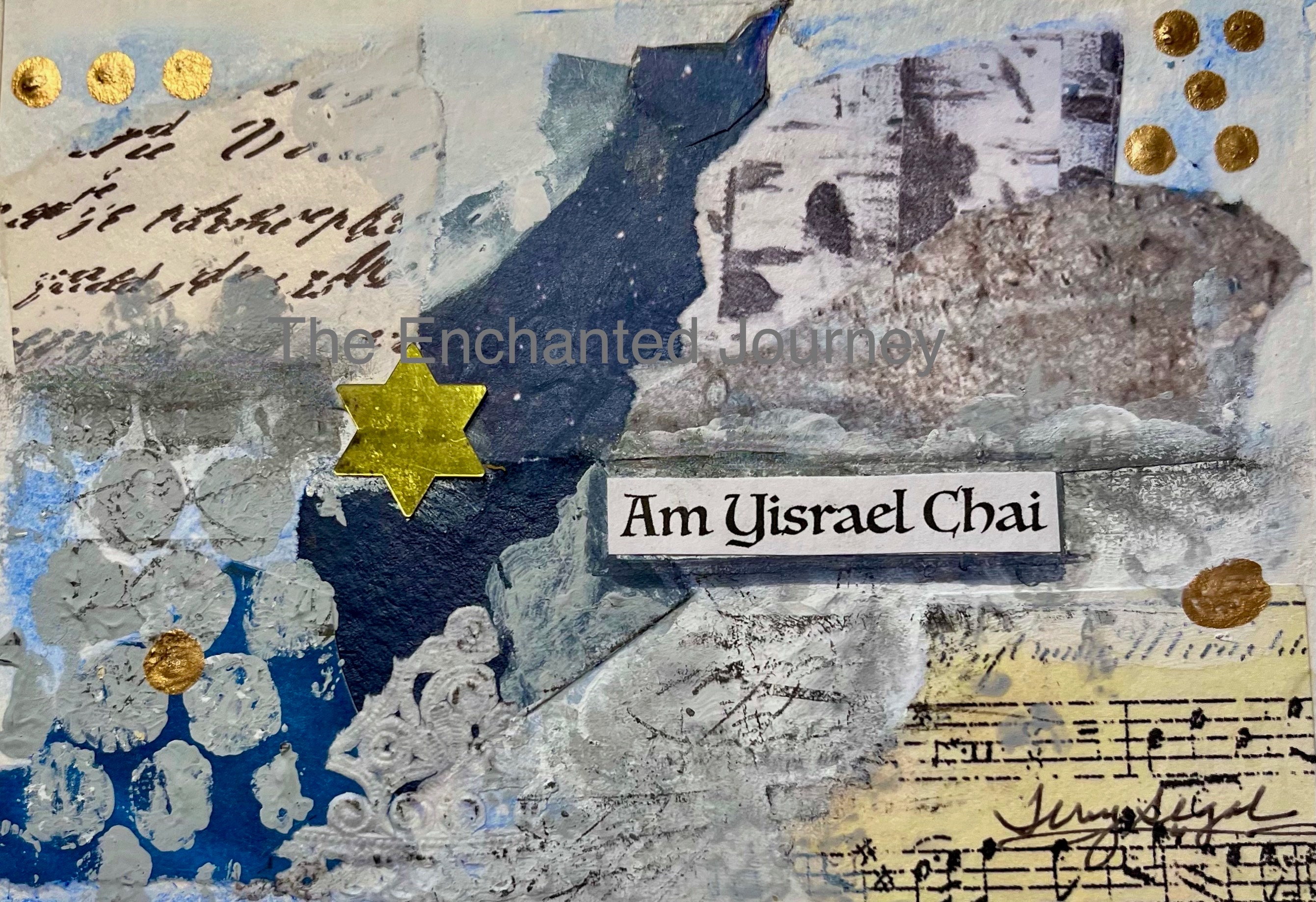 Israel, Am Yisrael Chai 5x7 Abstract Painting 100% Goes to Support ...