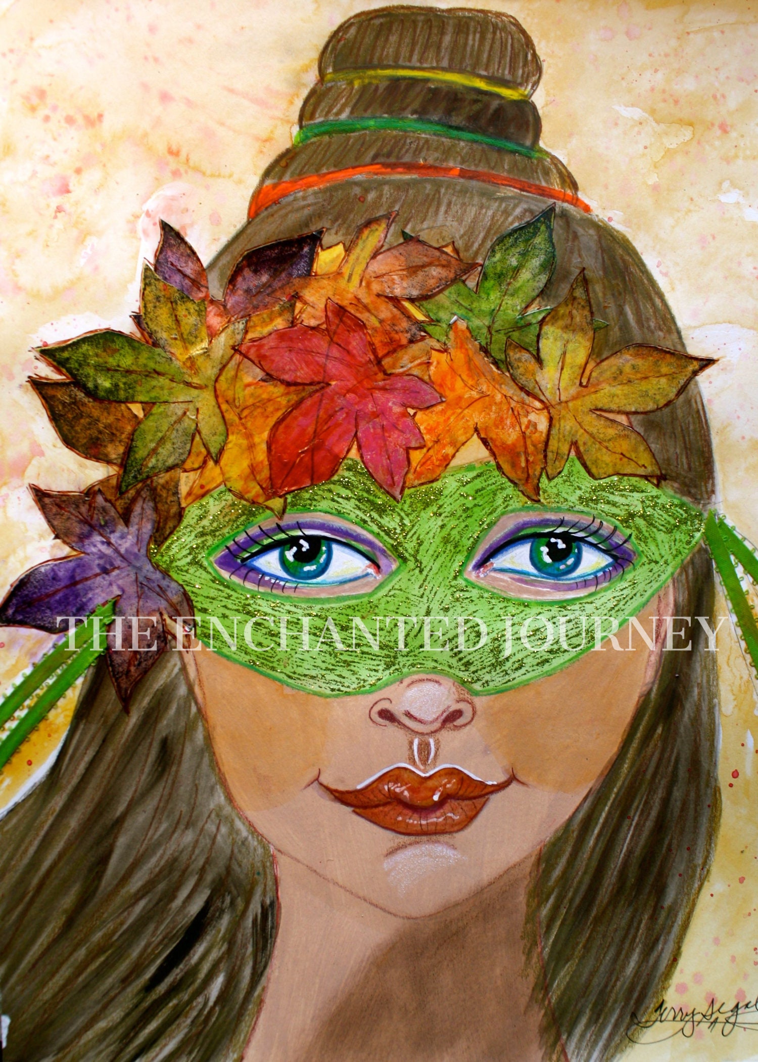 Autumn Mask, masquerade, wreath of leaves in hair, S&H INCLUDED - Etsy ...