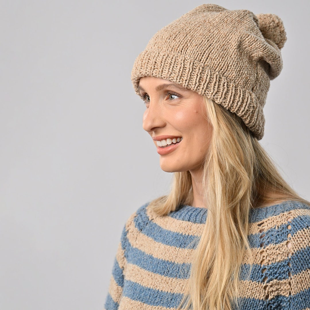 Hat Knitting Kit. Pompom Hat Knit Kit. Beanie Hat Craft Kit. Easy ...