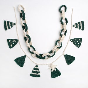 Christmas Tree Garland and Paper Chain Knitting Kit | Beginner Easy ...