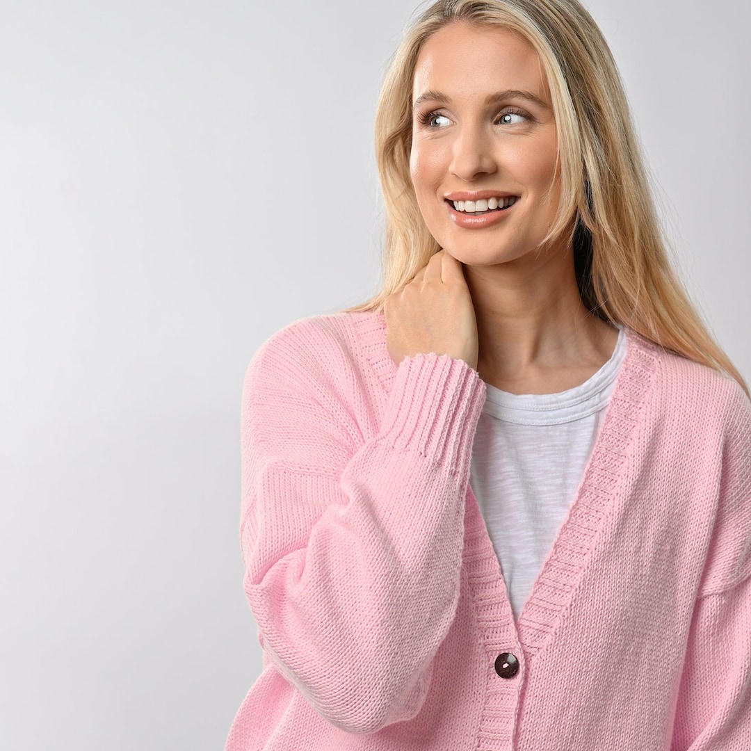 Cotton Cardigan Knitting Kit | Button Summer Knitwear | Easy Cardi Knit ...
