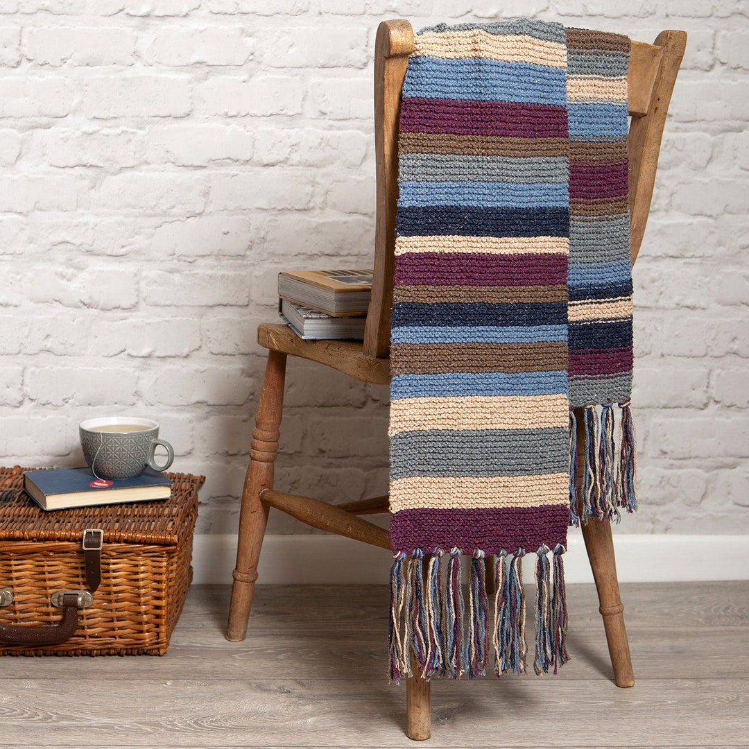 College Scarf Knitting Kit. Beginners Knit Kit. Striped Scarf Craft Kit ...