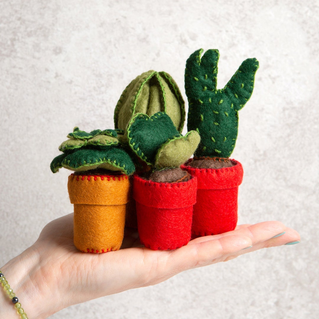 DIY Felt Cactus Set. Easy Care Plants. Simple Felt Pattern. Pattern ...