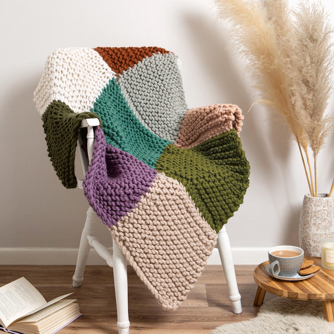 Chunky Check Blanket Beginners Knitting Kit - Etsy