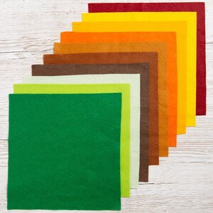Wool Felt Bundles 25 X 25cm. 10 Sheets Craft Felt. Kids Easy Crafting ...