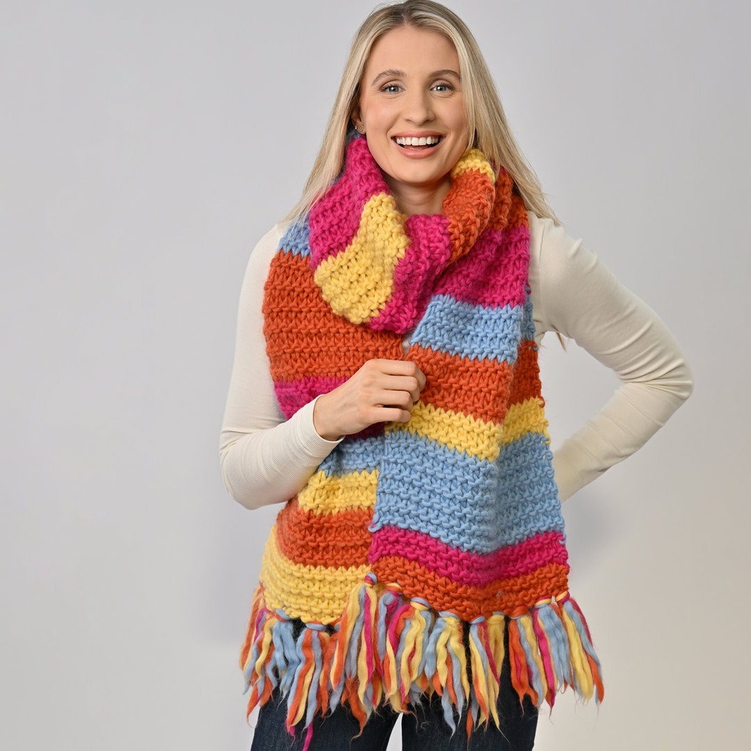 Beginners Scarf Knitting Kit | Starter Beginners Knitting Kit Bright ...