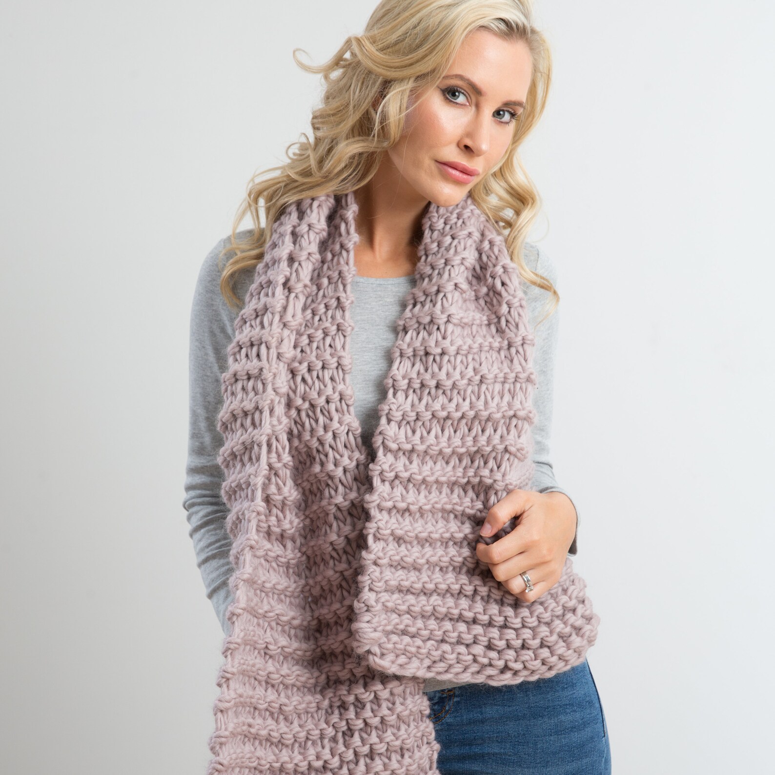 Scarf Knitting Kit for Beginners. Eloise Chunky Scarf Knit - Etsy