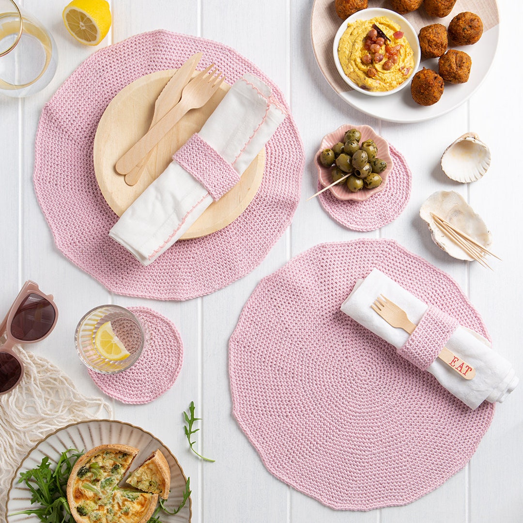 Place Setting for Two Crochet Kit | Easy Crochet Place Mats | Handmade ...