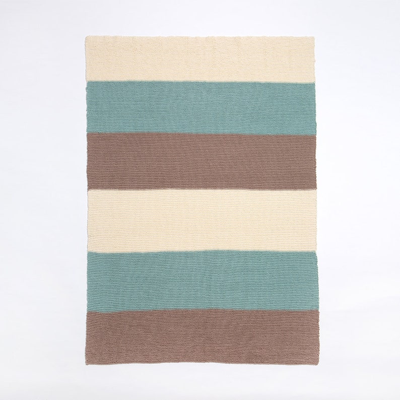 Willow Blanket Knitting Kit. Beginners Knit Blanket Throw. Striped ...