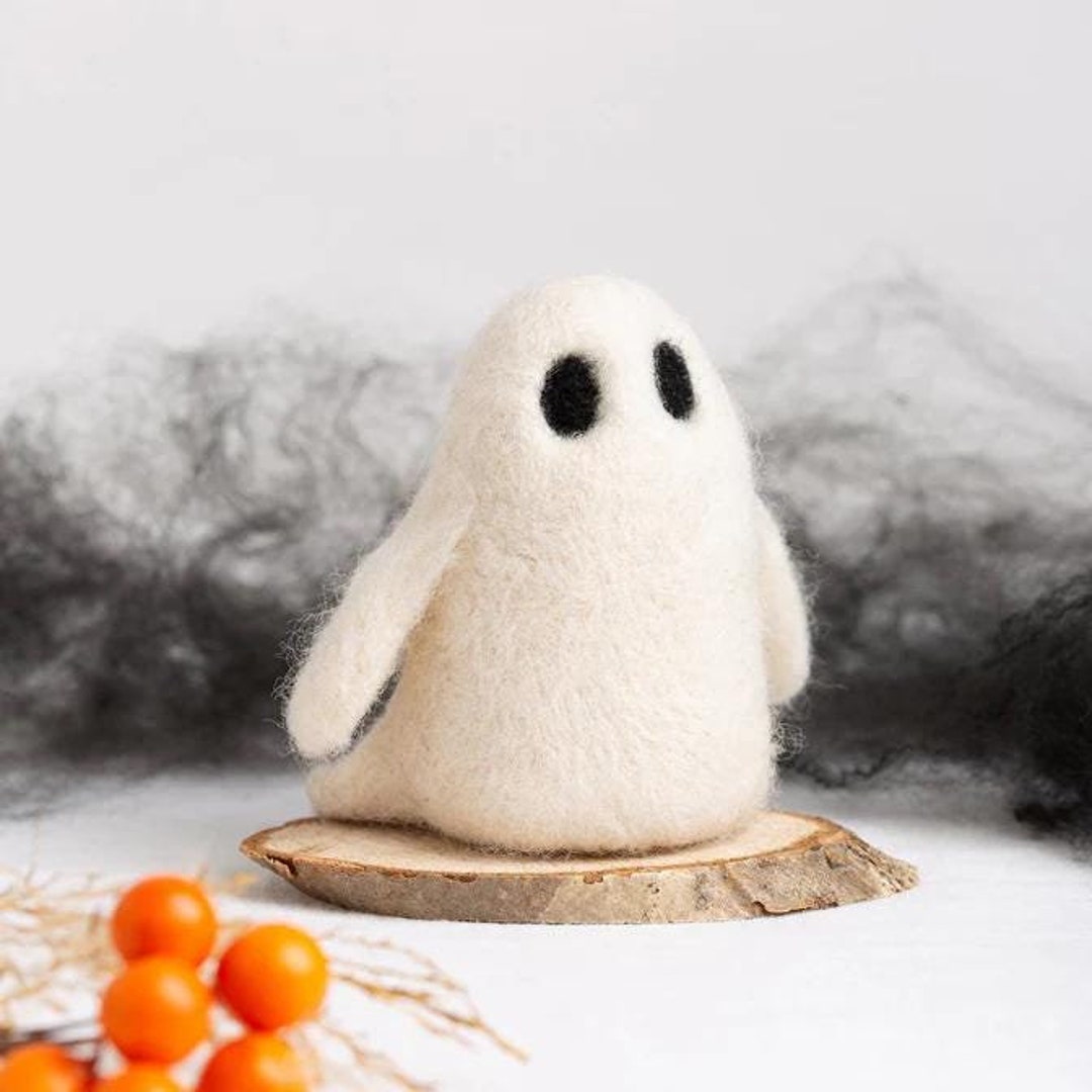 Ghost Needle Felting Kit | Easy Halloween Needle Felting Pattern by Wool Couture | Spooky Season ...