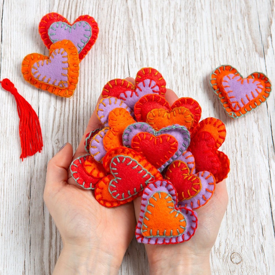 Beginners Felt Craft Kit. Easy Felt Kids Crafting. Handful of Hearts ...